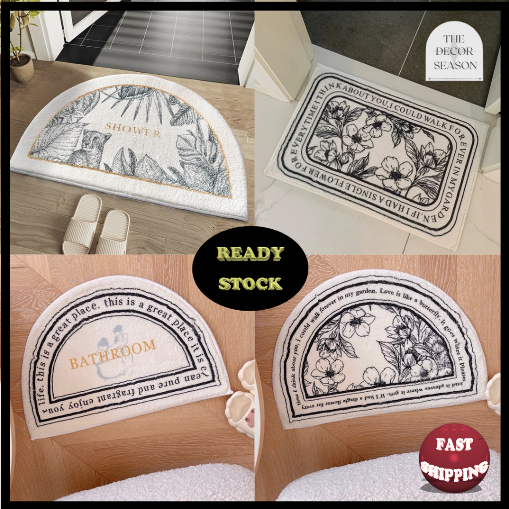 Diptyque Flower Leopard Carpet Floor Mat Black White Bunga Binatang ...