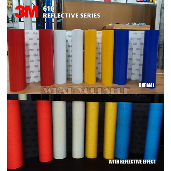 3M 610 Series Reflective Sticker White Red Blue Yellow Lorry Pantulan ...