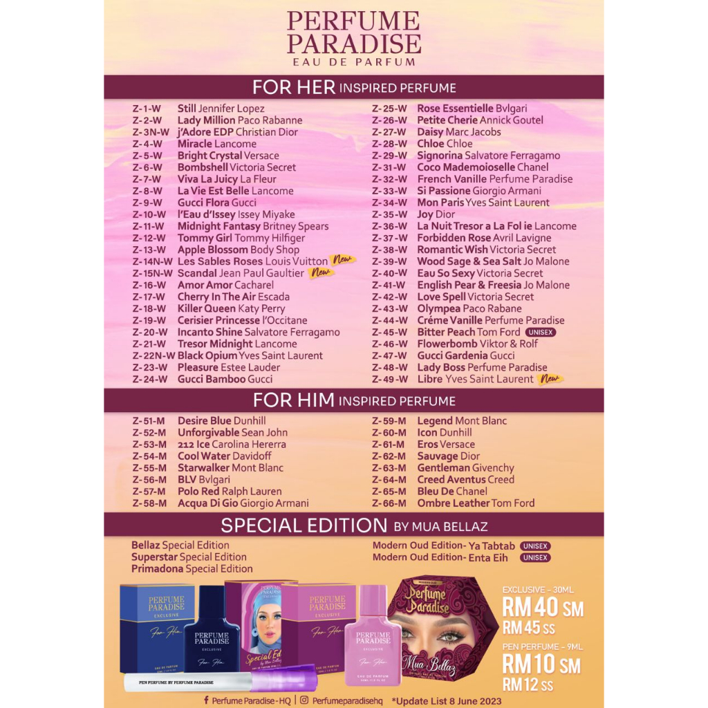 PERFUME PARADISE EXCLUSIVE 30ML WOMEN | Shopee Malaysia
