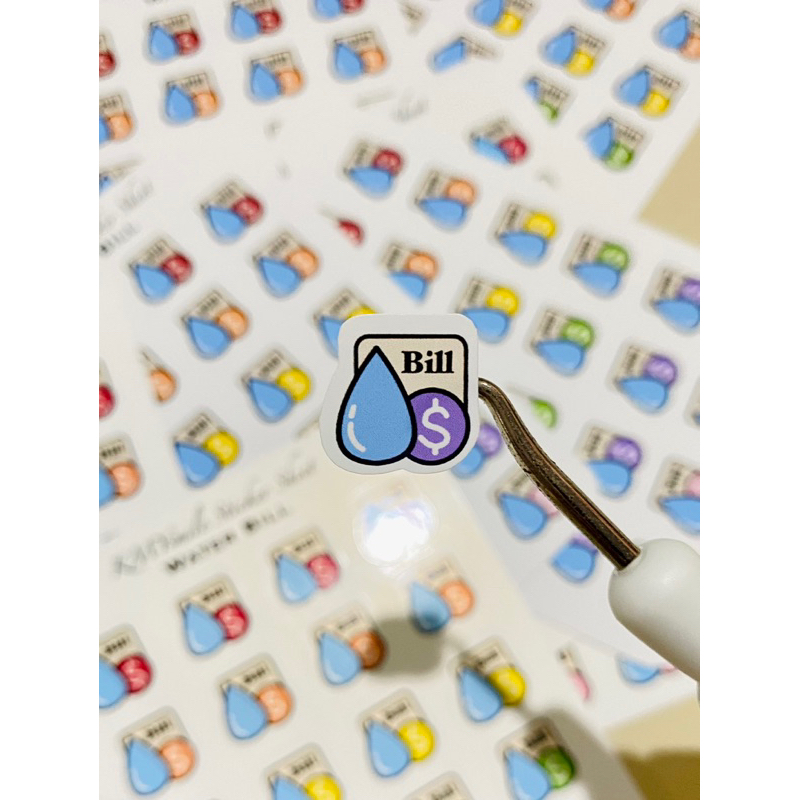 Monthly Water bill sticker / Cute sticker / Icon planner sticker ...