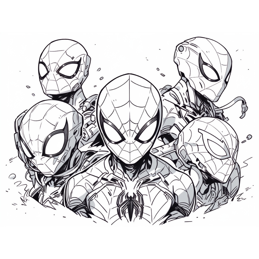 [PDF] AI Multiverse Spiderman Drawing Collection 30 Images Printable ...