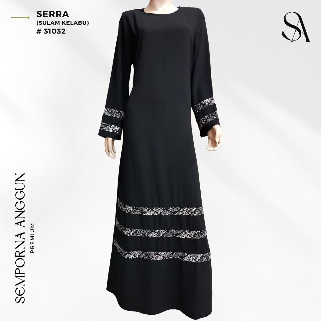 JUBAH MUSLIMAH Hitam - Bersulam | SERRA #31032 | Shopee Malaysia