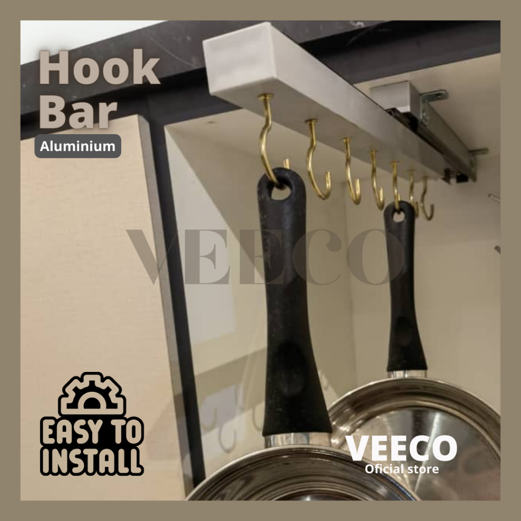 Kitchen Pull Out Hanging Rack ( Rak Kuali Dapur Tarik) | Shopee Malaysia