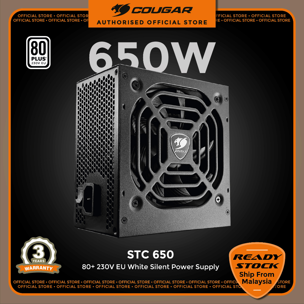 Cougar PSU STC 650 80+ 230V EU White 650W 3 Years Warranty | Shopee Malaysia