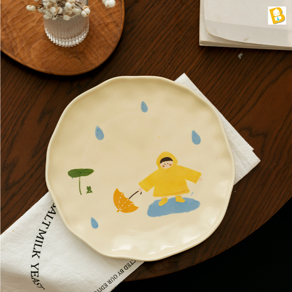 BabyBoss Ceramic Plate Bowl Cute Little Girl Spoon Fork Cutlery Pinggan ...