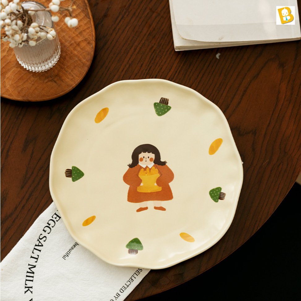 BabyBoss Ceramic Plate Bowl Cute Little Girl Spoon Fork Cutlery Pinggan ...