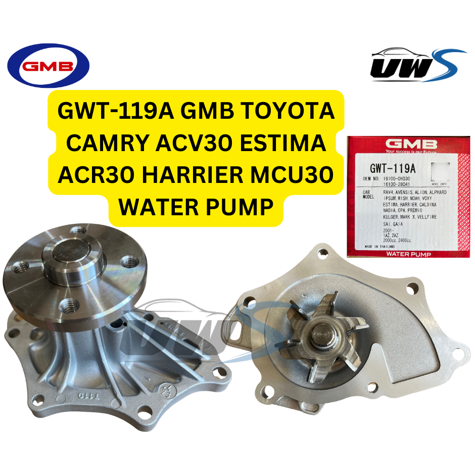 GWT-119A GMB TOYOTA CAMRY ACV30 ESTIMA ACR30 HARRIER MCU30 WATER PUMP | Shopee Malaysia