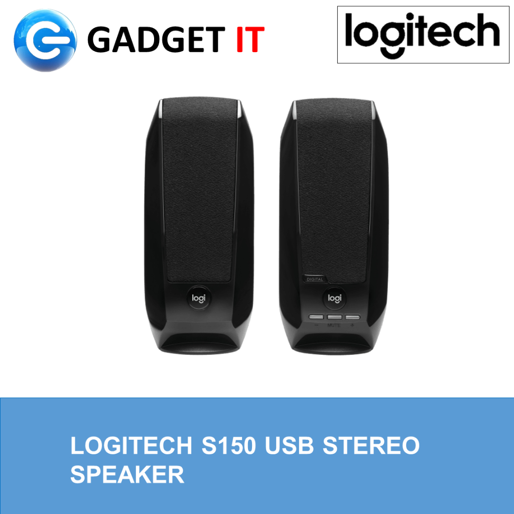 LOGITECH S150 USB STEREO SPEAKER - SMALL COMPACT DESIGN FOR DESKTOP AND ...