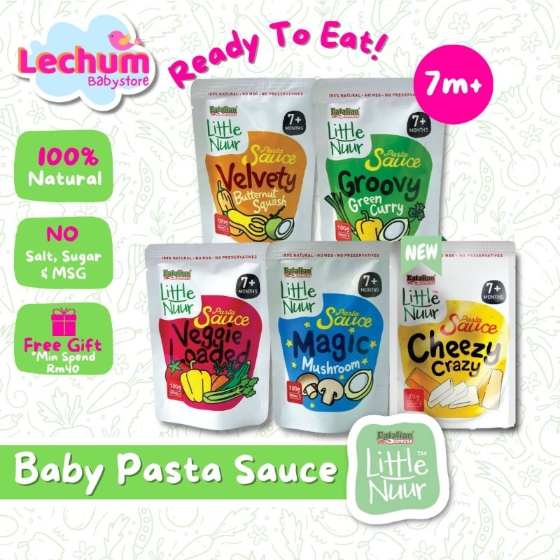 LITTLE NUUR Sos Pasta Baby 7 Bulan Keatas Pelbagai Perisa 100gm Ready ...