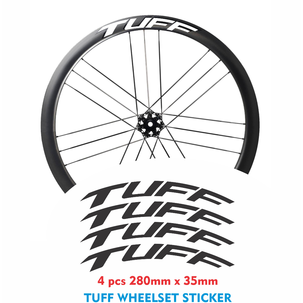 TUFF cycling sticker 4 pcs wheelset decals for 40-50 mm high profile ...