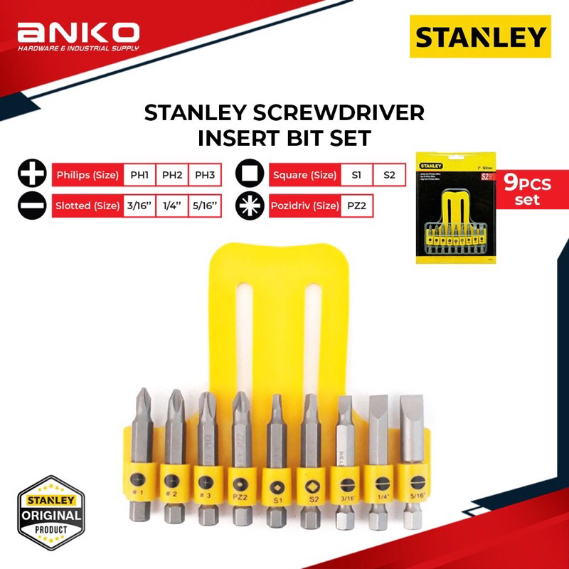 STANLEY SCREWDRIVER INSERT BIT SET ( 9 PC SET ) | Shopee Malaysia