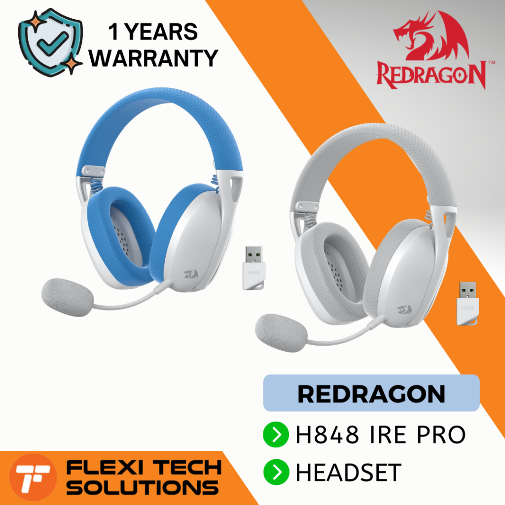 Flexi Tech REDRAGON Ire Pro H848 3 Mode Wireless Grey & Blue Gaming ...