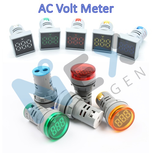 Pilot Lamp AC volt meter voltage meter 22mm AC 50-500V LED display ...