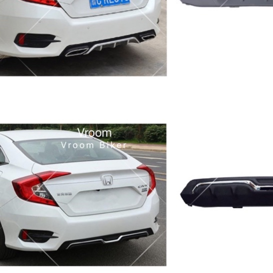 Civic FC Rear Bumper Diffuser Rear Diffuser Carbon Chrome Line | Shopee ...
