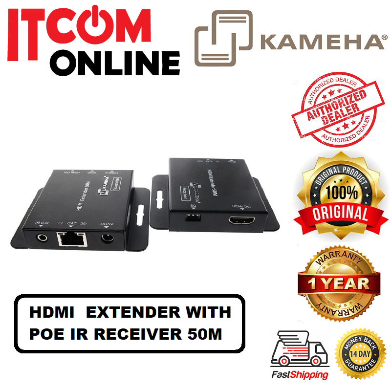 KAMEHA HDMI EXTENDER WITH POE IR RECEIVER 50M (KA037A) | Shopee Malaysia