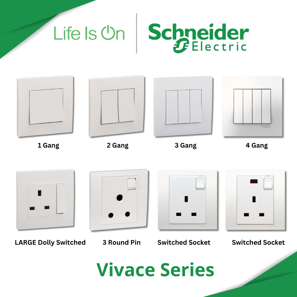 Schneider Electric Vivace Series 250V 1 Gang / 10A / 20A / 13A / 15A ...