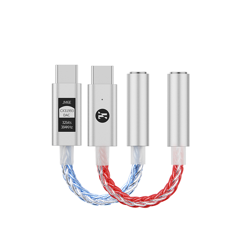 JCALLY JM6E Conexant CX31993 DAC Chip With LED Light Digital Audio Portable Amp Type C to 3.5mm ...