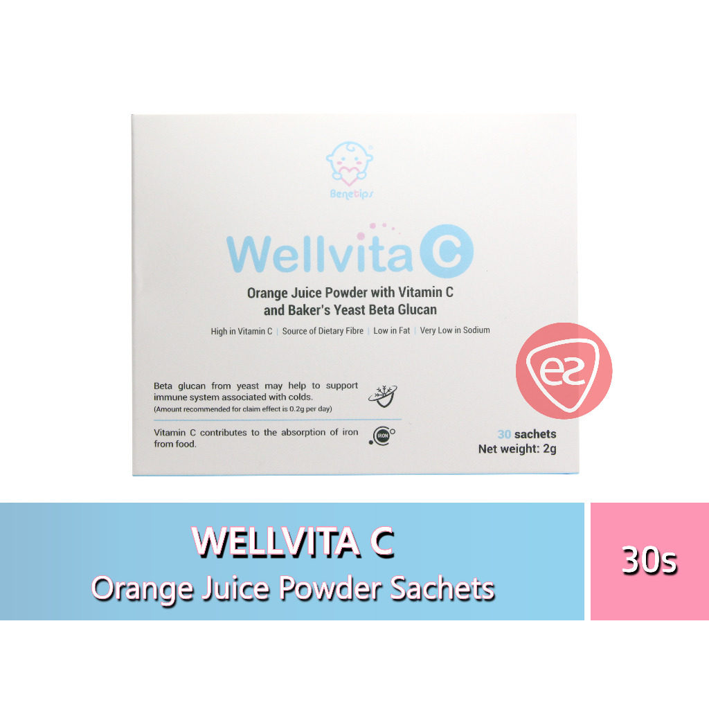 BENETIPS WELLVITA C SACHET 2GX30S (ORANGE JUICE POWDER WITH VITAMIN C & BAKER'S YEAST BETA ...