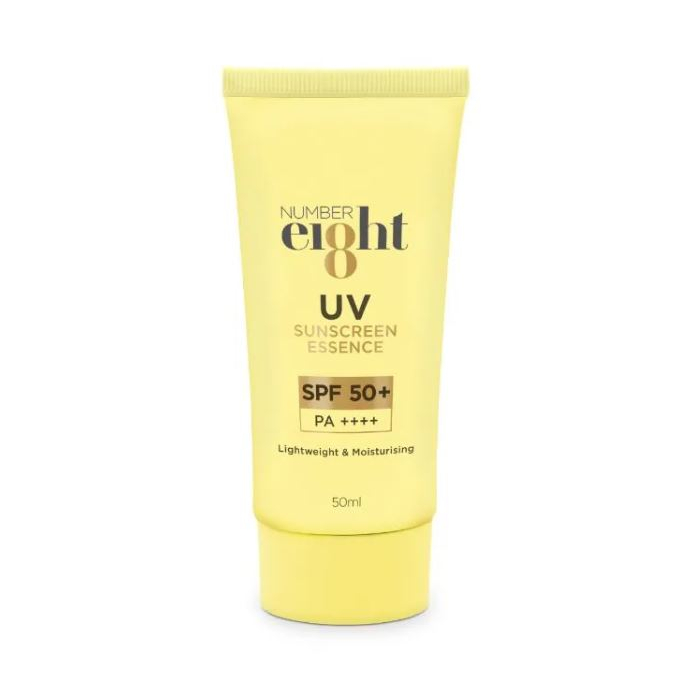 NUMBER EI8ht UV Sunscreen Silky Essence SPF50+ 50ml Face Body Broad ...
