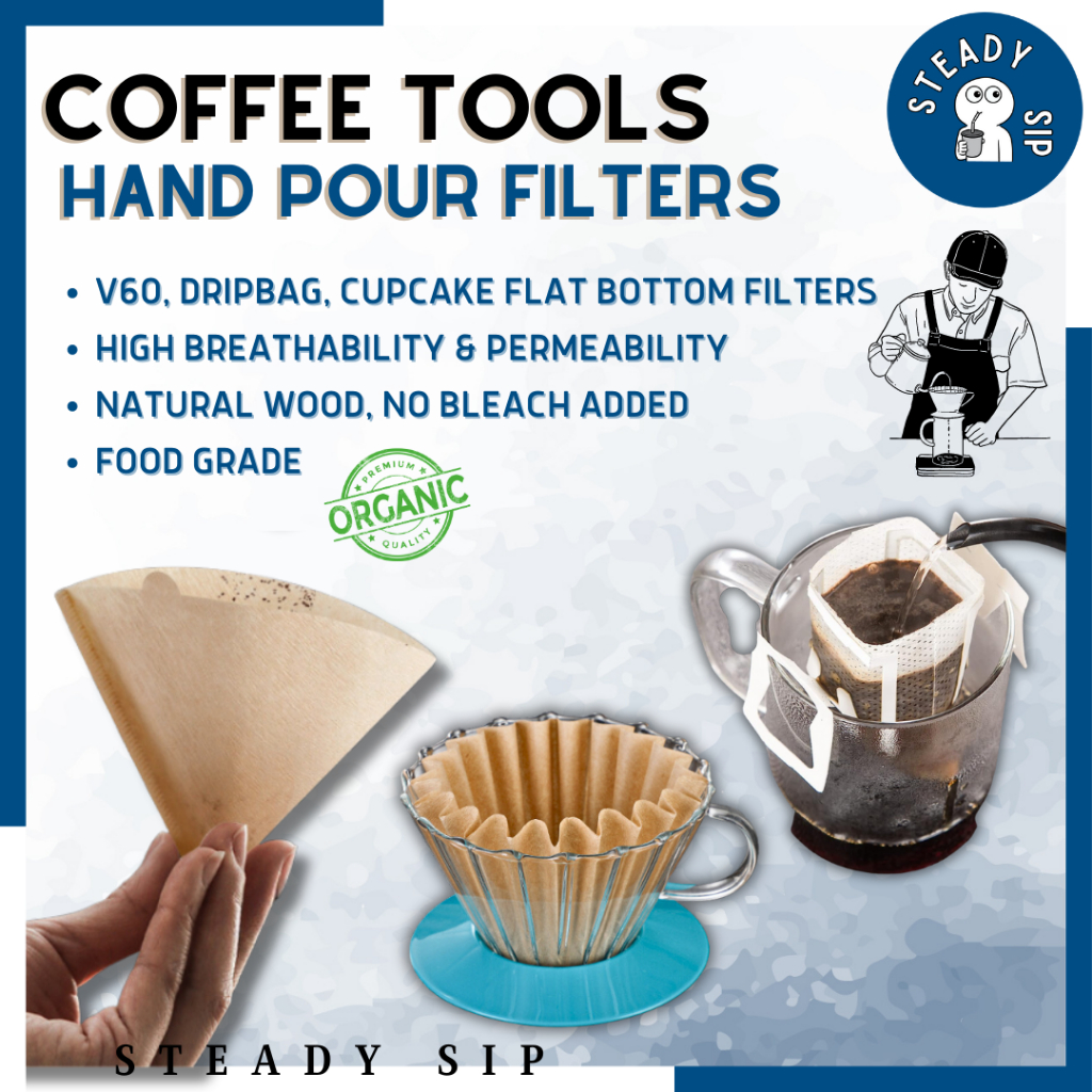 SteadySip Filter Coffee Filter Paper V60 Filter Coffee Drip Bag V01 V02 ...