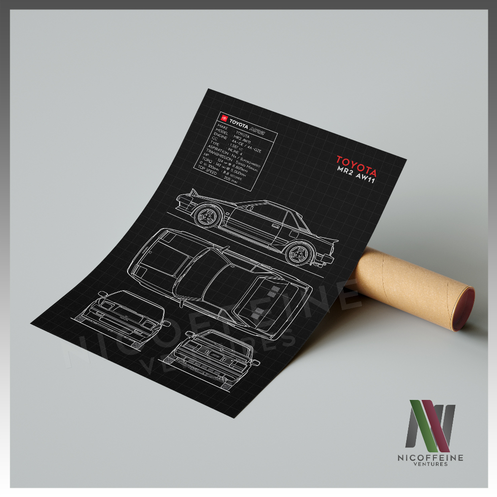 [Poster Only] Toyota MR2 AW11 4AGE 4AGZE Supercharger Minimal Car ...