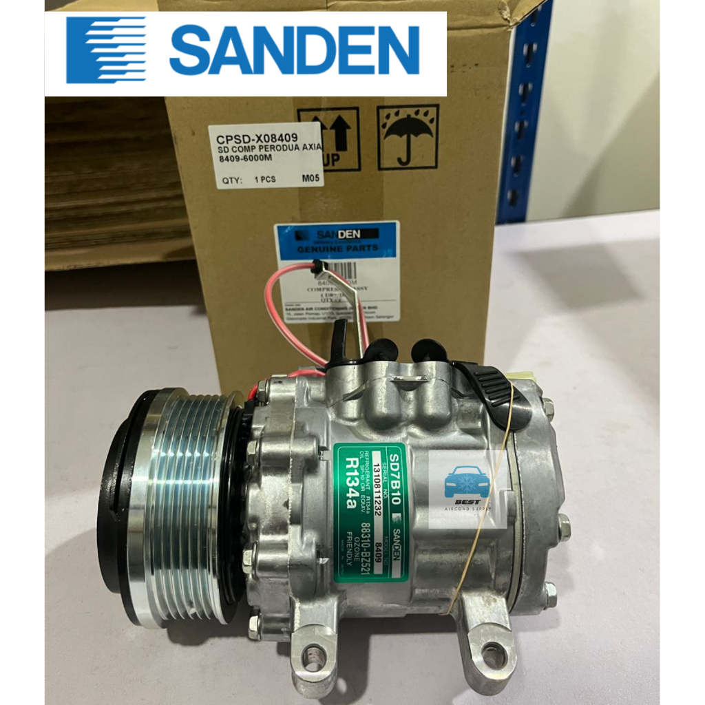 💥ORIGINAL & MADE IN JAPAN 💥PERODUA AXIA 6PK ORIGINAL SANDEN AIRCOND ...