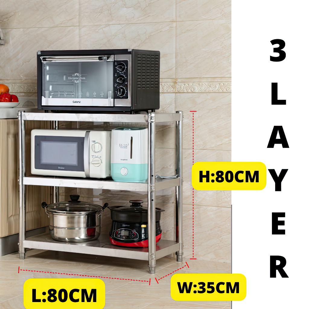 Easy Stainless Steel Kitchen Storage Rack Kitchen Shelf Microwave Rack ...