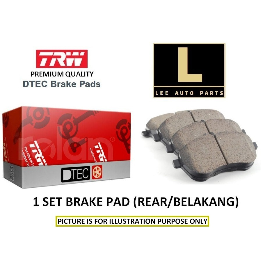 REAR BRAKE PAD TRW DTEC (CERAMIC SERIES) X50 X70 EXORA PREVE SUPRIMA ...