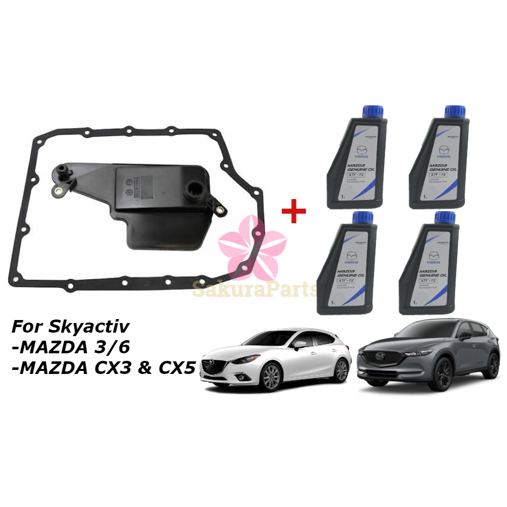 Auto Gearbox Filter Gasket + MAZDA ATF FZ 1L X4 BOTTLE - Service Set ...