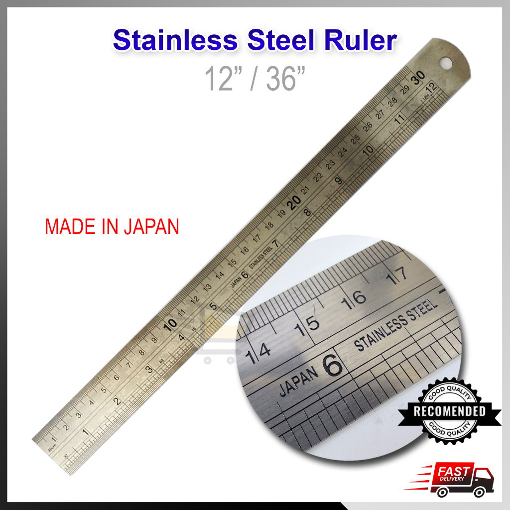 High Quality Stainless Steel Thick Ruler 12" 24" 36" MADE IN JAPAN 白钢尺 ...