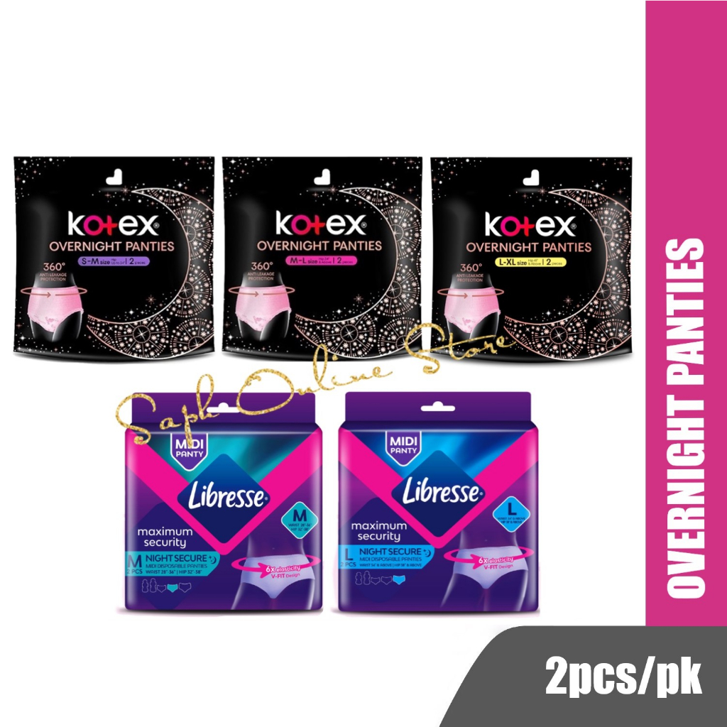 KOTEX / LIBRESSE Overnight Panties 360° Anti Leakage Protection / Pad Seluar Bersalin / Pantang ...