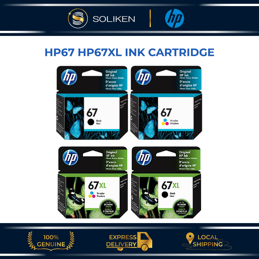 Original HP67 HP67XL HP 67 67XL Black and Color Ink Cartridge 3YM55A/3YM56A/3YM57A/3YM58A HP2720 ...