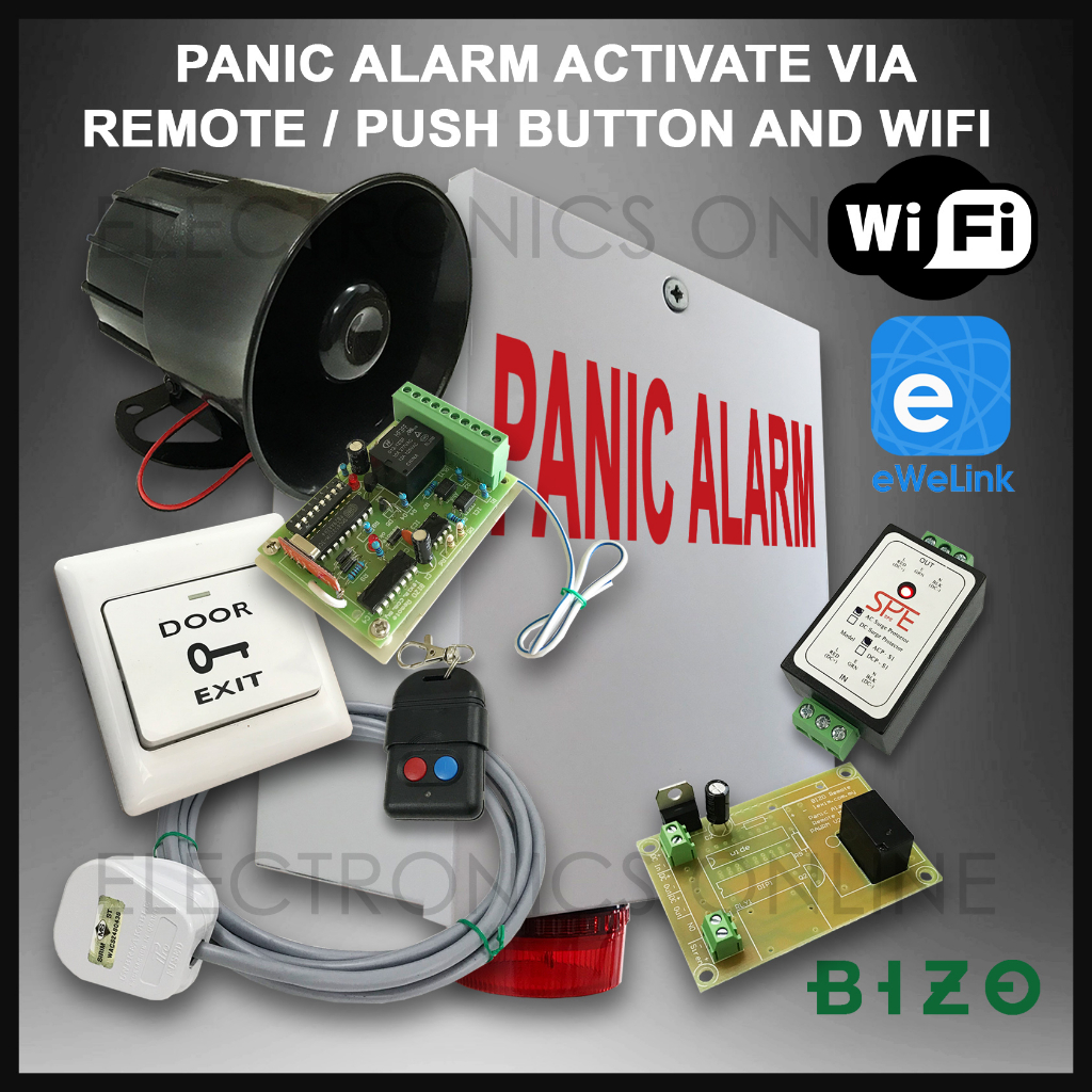 Panic Alarm activation using remote control push button and WIFI ...