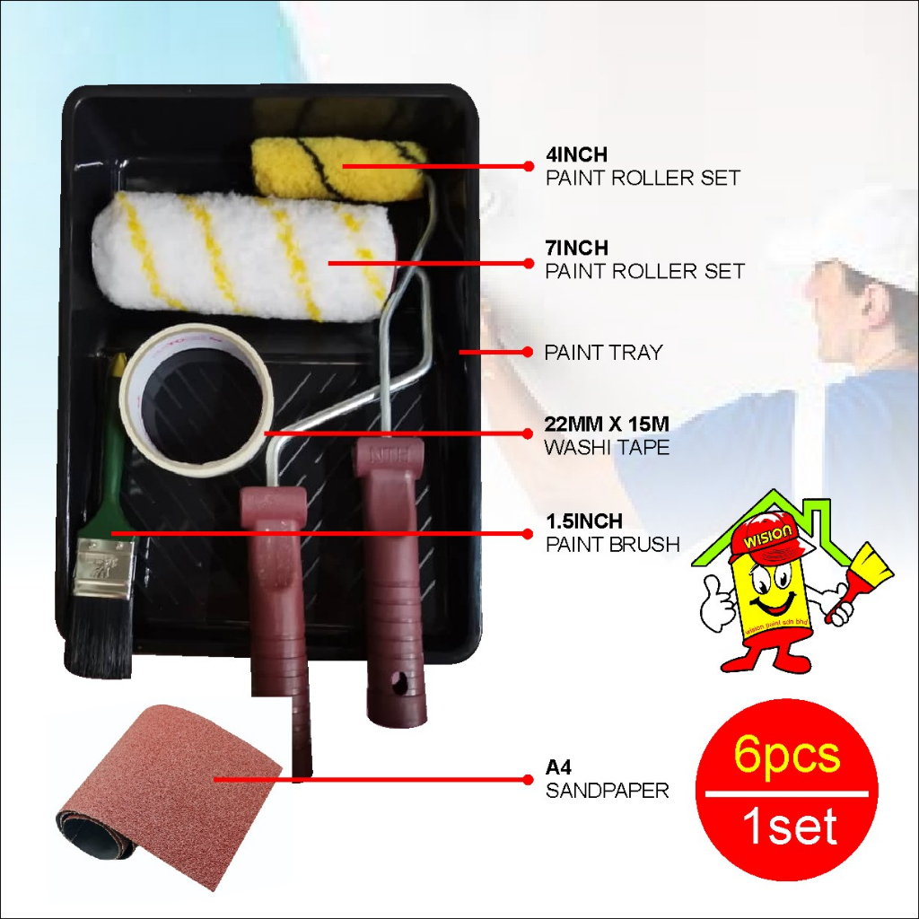 🔥 MERDEKA SALES 🔥 SET WALL PAINTING COMBO ROLLER/REFILL ROLLER/EPOXY ...