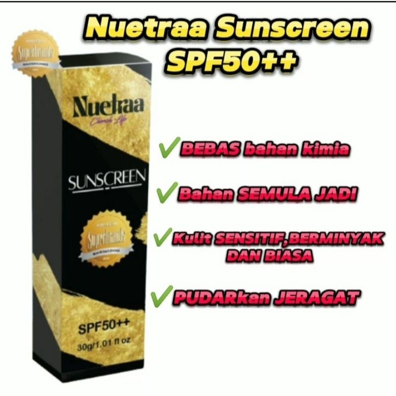Nuetraa Sunscreen Spf50++ [kulit sensitif/Berminyak/Pudarkan Jeragat ...