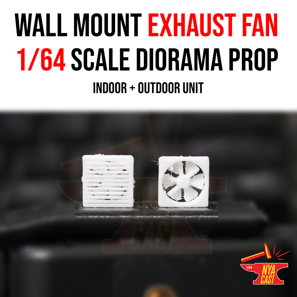Exhaust Fan Indoor Outdoor Unit Wall Mount Ventilation 1/64 Diorama ...