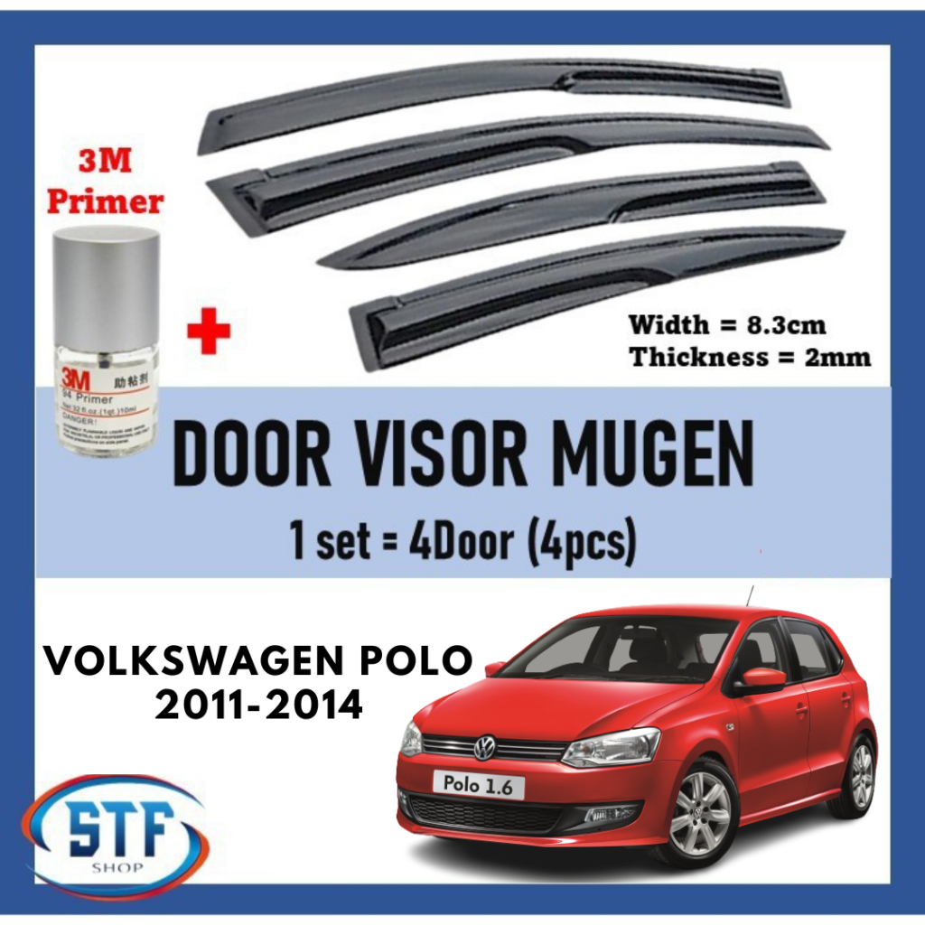 Volkswagen Polo 2011-2014 Door Visor Air Press Window Mugen Style ...