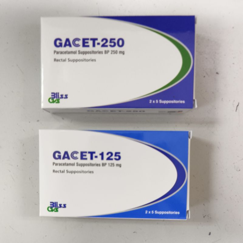GACET-250MG / 125MG 10S PCM GACET 125MG GACET 250MG PARACETAMOL SUPP ...