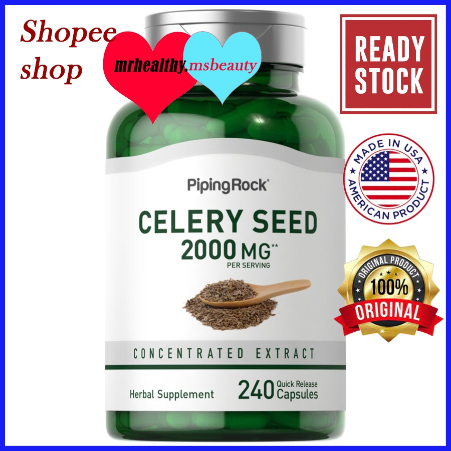 PipingRock Celery Seed, 2000 mg (per serving), 240 Quick Release ...