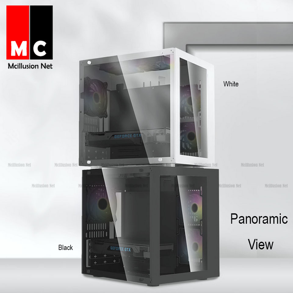 Panoramic View M-ATX/ITX Gaming Desktop Casing Computer Case | Shopee ...