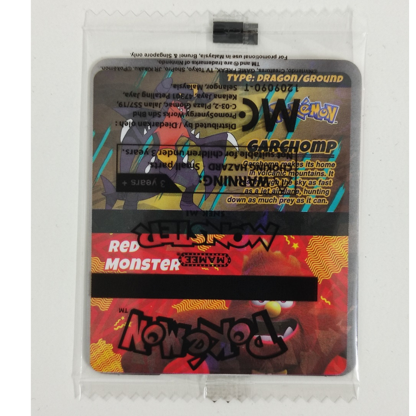 Mamee Monster Pokemon Sticker Card - Garchomp, Arceus, Charizard ...