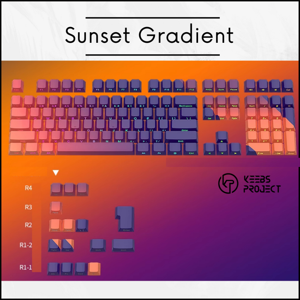 [READY STOCK] Gradient Keycaps South Shine Thru Rainbow PBT Cherry ...