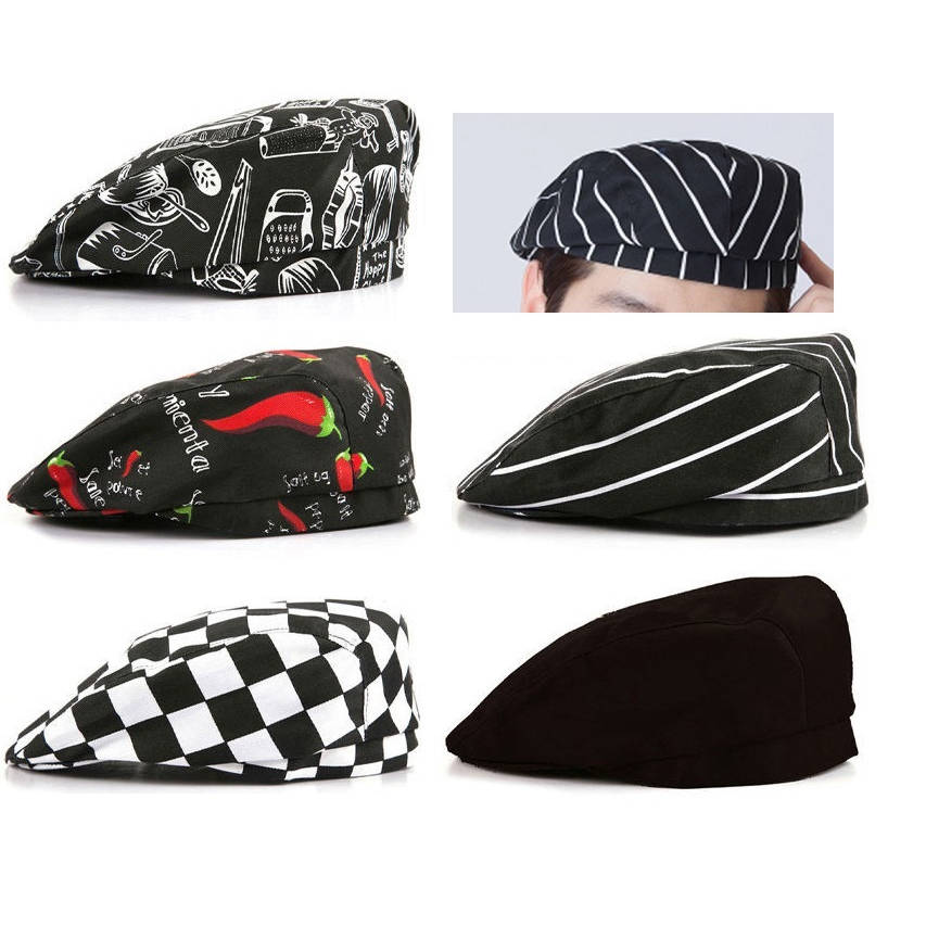 Chef Hat Beret Chef Cap Kitchen Cap Topi Chef Tukang Masak | Shopee ...