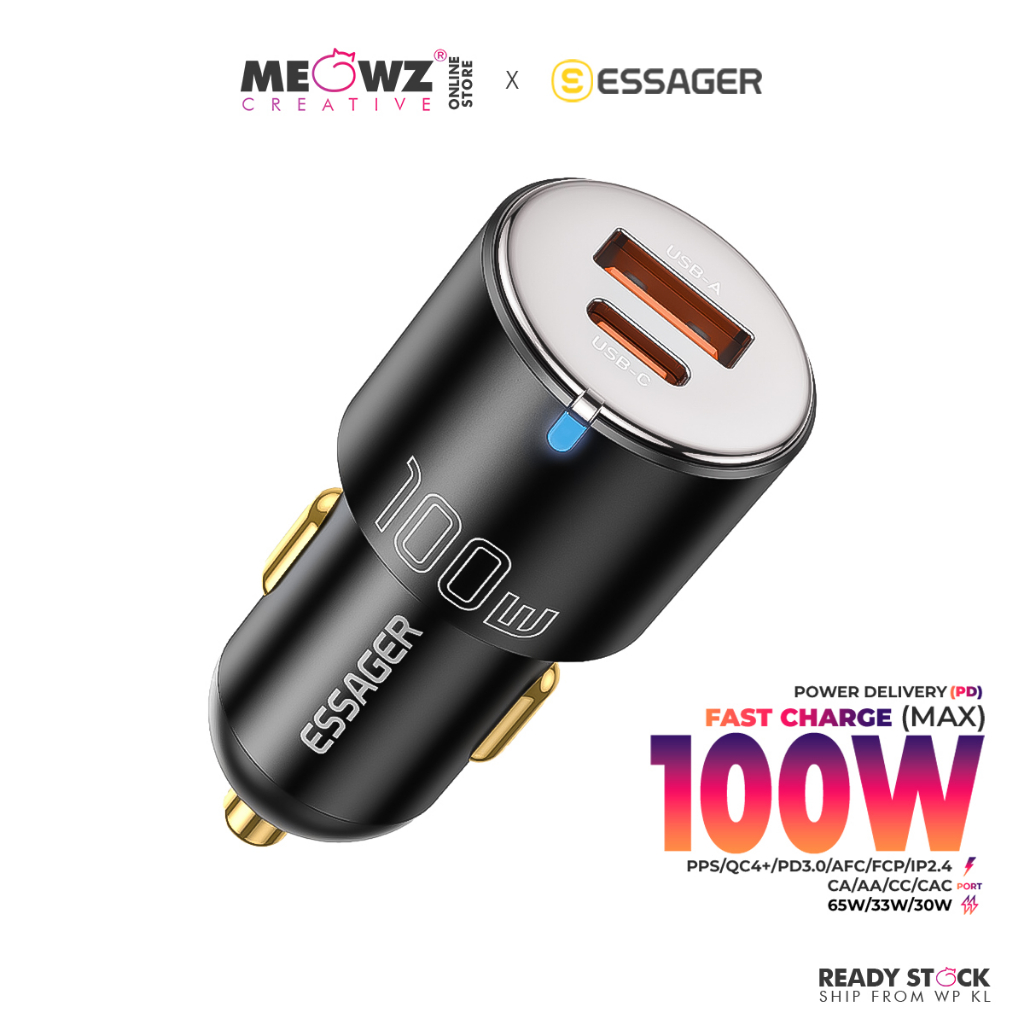 Essager 100W Fast Car Charger Support 65W PD+QC / 66W with 33W PPS ...