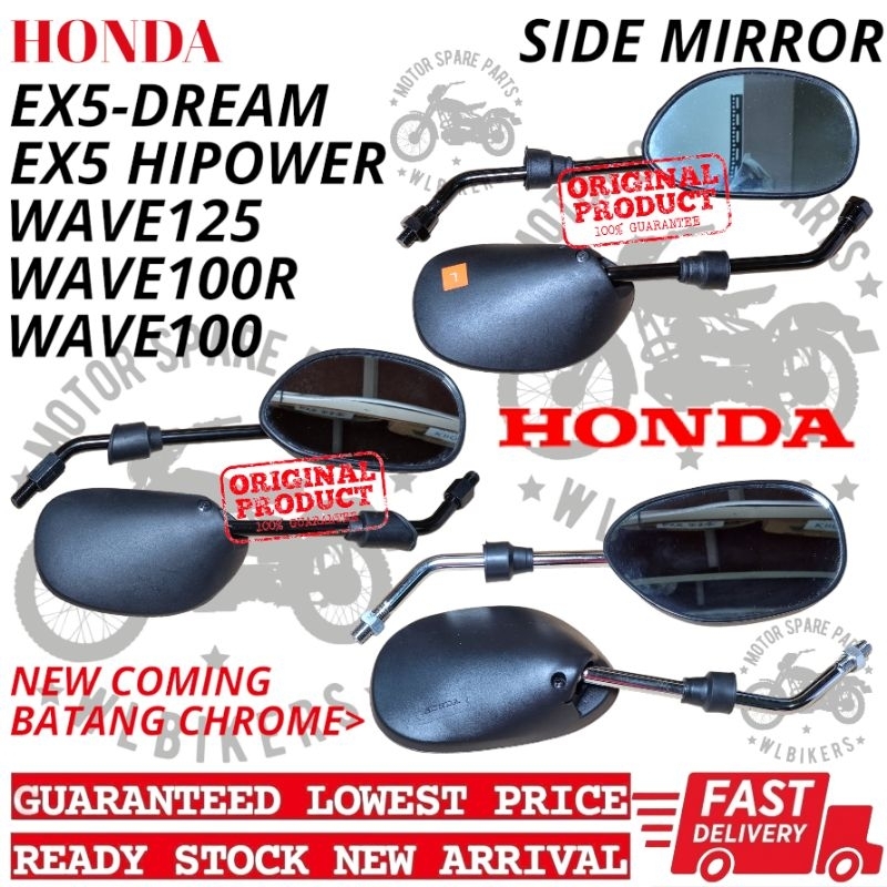 HONDA EX5 HIPOWER EX5 DREAM WAVE100R WAVE100 WAVE125 SIDE MIRROR CERMIN CICI SISI TEPI (ORIGINAL ...