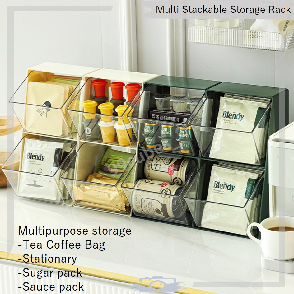Ins Muji 2 Tier Coffee Bags Condiment Tea Stationary Cosmetic Pantry ...