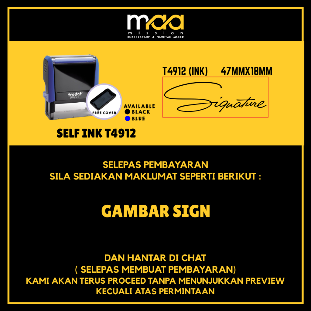 Signature Stamp Chop / Parcel Receive Chop / Invoice Chop | Shopee Malaysia