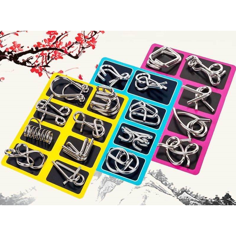 Brain Teasers IQ Puzzles Educational Toys For Kids Metal Wire Puzzle ...