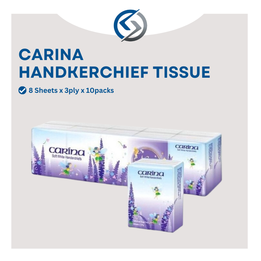 CARINA Handkerchief Tissue 3ply x 8's x 10packs | Shopee Malaysia