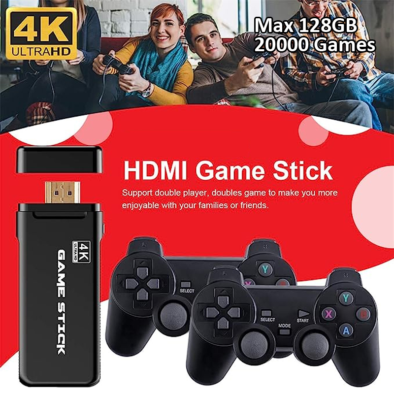 64/128GB Portable 10k Game 4K TV Video Game Console With 2.4G Wireless ...